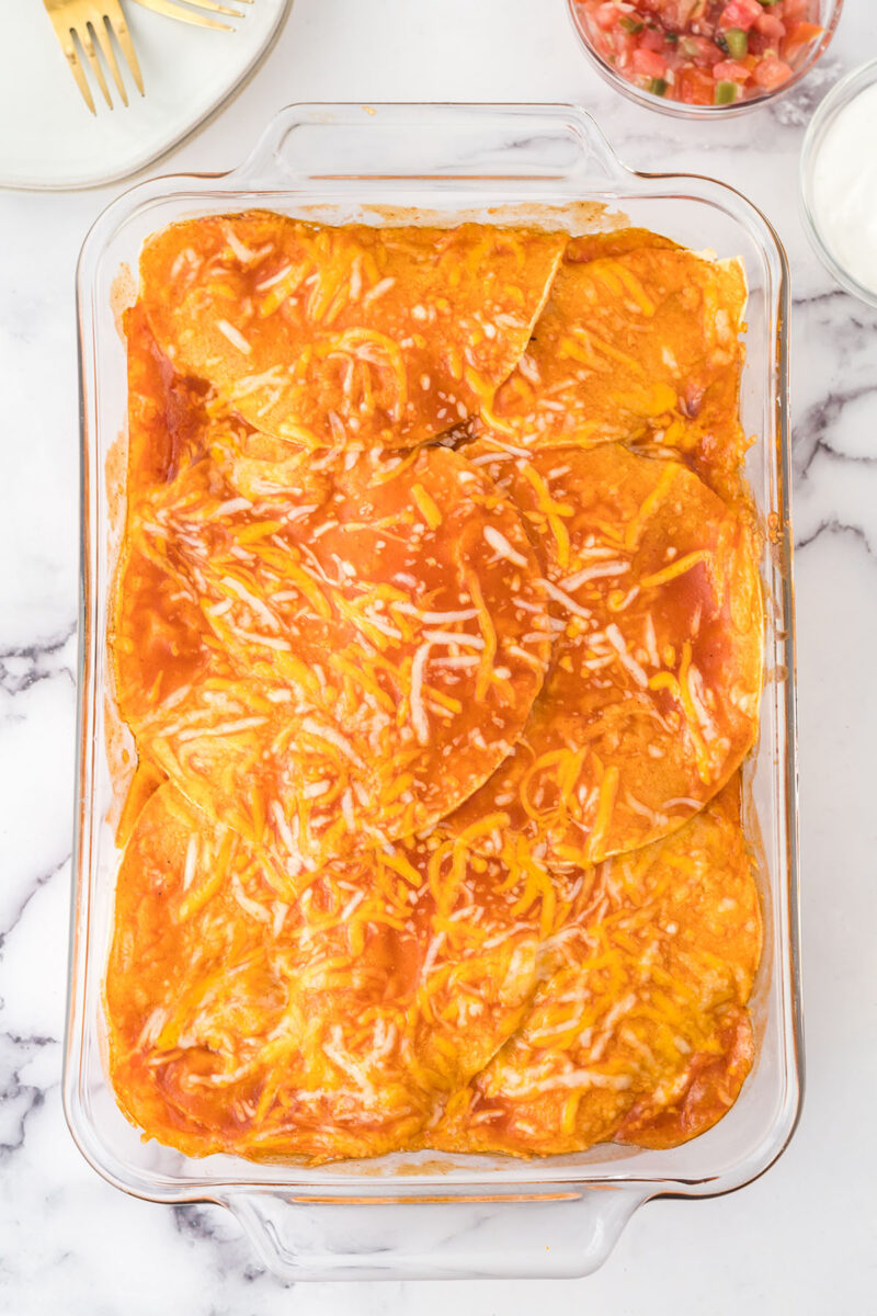 Layered Chicken Enchilada Casserole - Recipes Simple