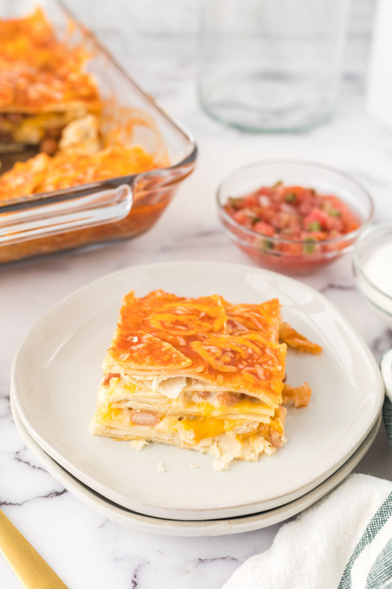 Layered Chicken Enchilada Casserole - Recipes Simple