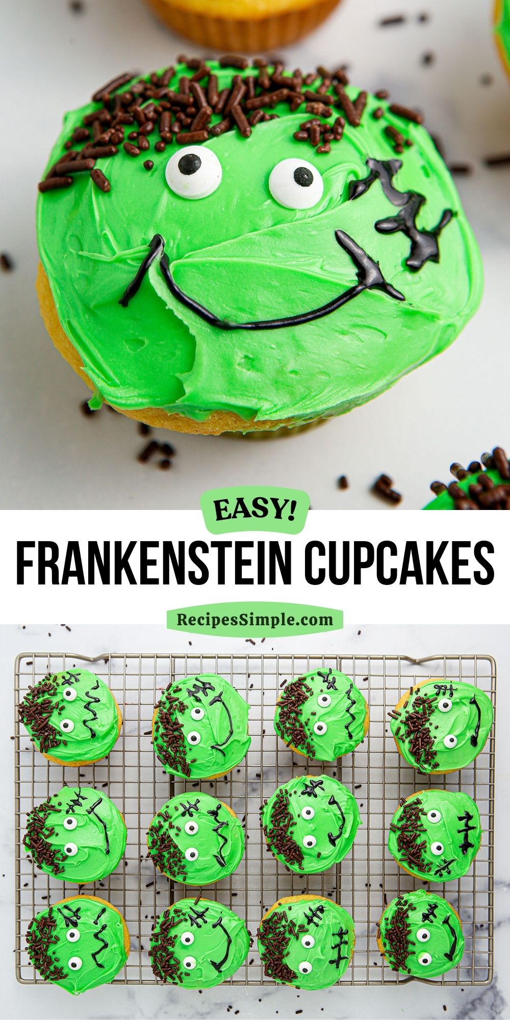 Frankenstein Cupcakes - Recipes Simple