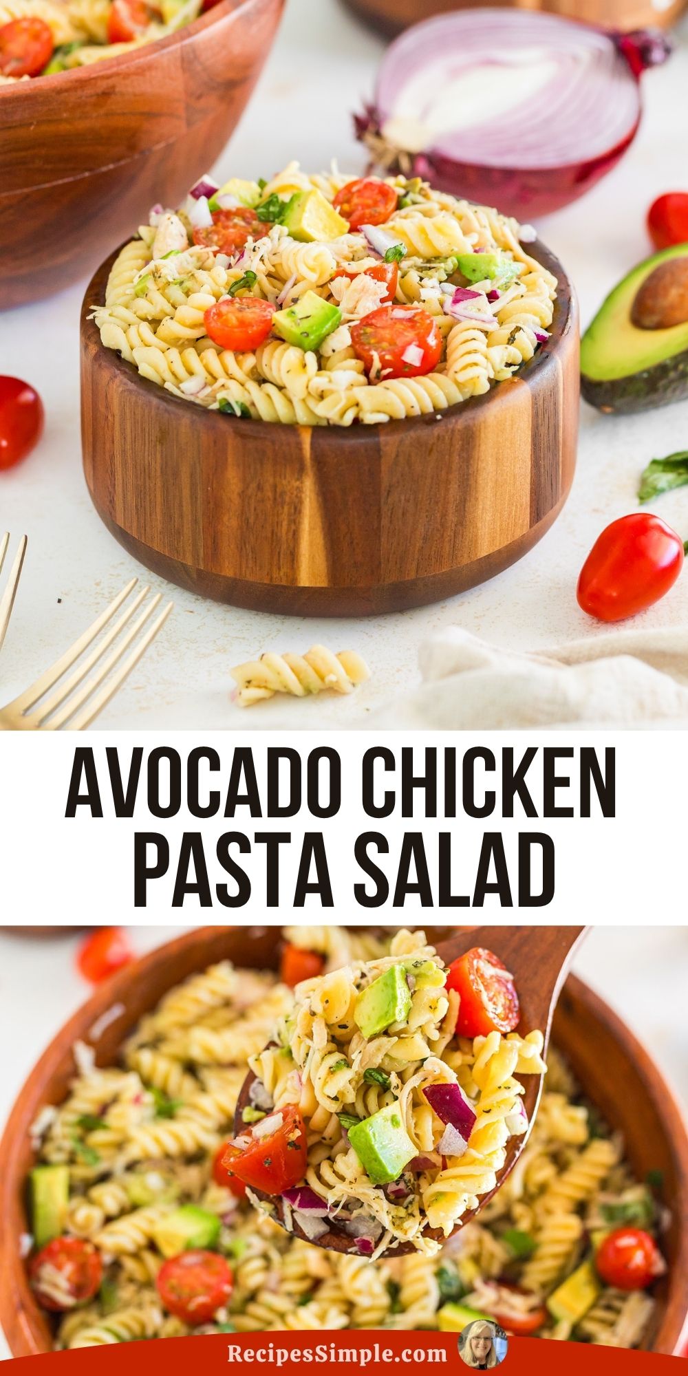Avocado Chicken Pasta Salad - Recipes Simple