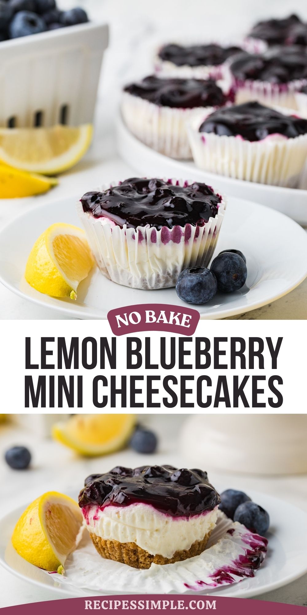 No Bake Lemon Blueberry Mini Cheesecake - Recipes Simple
